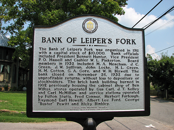History stands still on these markers, telling tales of a time when $10,000 in capital stock could launch an entire bank.