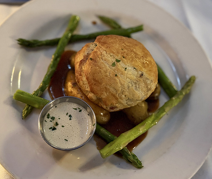 Not just beef Wellington, but beef Well-DONE-ton. Pastry-wrapped perfection that would make even the most stoic Brit weep with joy.