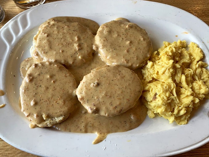 Biscuits swimming in country gravy&mdash;comfort food so authentic it could make your grandmother slightly jealous of the competition.