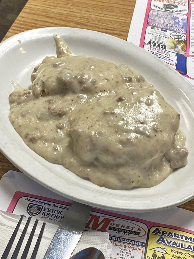 Biscuits and gravy: the breakfast that says, "Go ahead and plan that nap for later, you're going to need it."