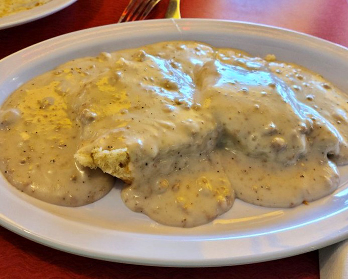 Biscuits and gravy so good they'd make your Southern grandmother both proud and a little jealous.