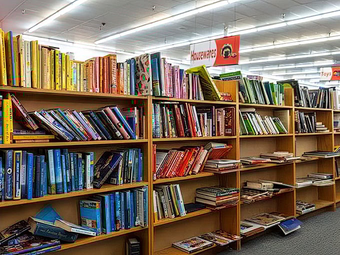 The book section rivals small-town libraries, offering literary journeys for pocket change. Bestsellers of yesteryear patiently wait for their second act.