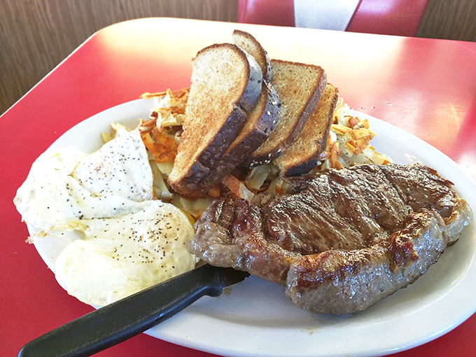 Steak and eggs: the breakfast of champions, lumberjacks, and anyone who needs serious fuel for tackling Oregon's great outdoors.