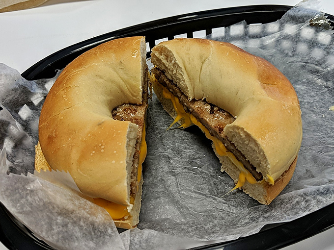 The breakfast sandwich &ndash; where savory meets carbs in perfect harmony. This isn't just breakfast; it's morning salvation between bagel halves.