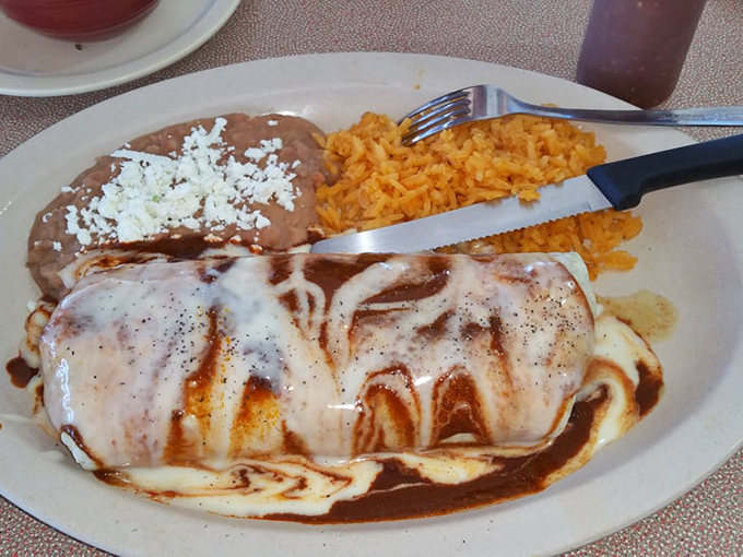 This carnitas wet burrito doesn't just satisfy hunger&mdash;it creates happiness. The melted cheese blanket and rich sauce transform simple ingredients into pure comfort.