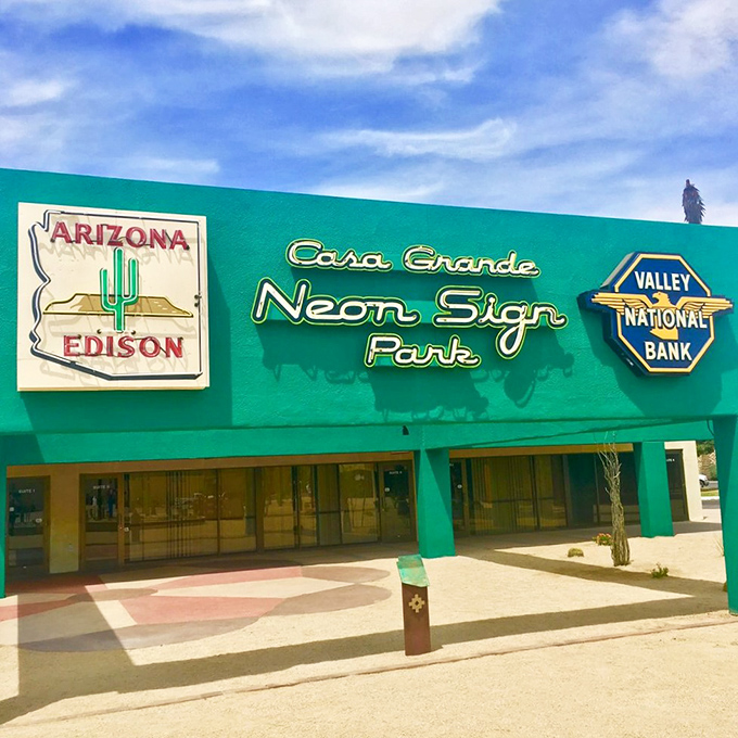 The Neon Sign Park glows with nostalgia and doesn't charge admission. It's like Instagram-bait that predates Instagram by decades.