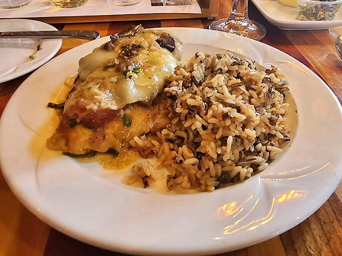 Chicken Marsala that's achieved the perfect balance of savory and sweet, paired with wild rice that's anything but ordinary.