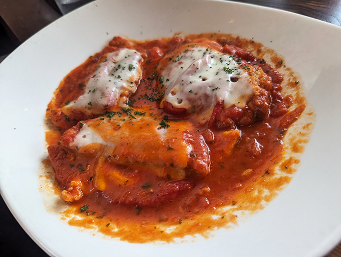 Behold, the star of our show&mdash;chicken parmesan that makes you want to write love songs and possibly rename your firstborn "Parm."