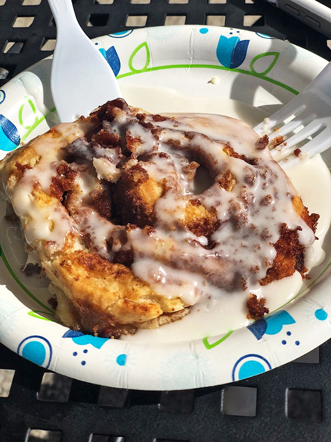 This isn't just any cinnamon roll&mdash;it's what breakfast dessert dreams are made of. Gooey, sweet perfection that demands to be savored slowly.