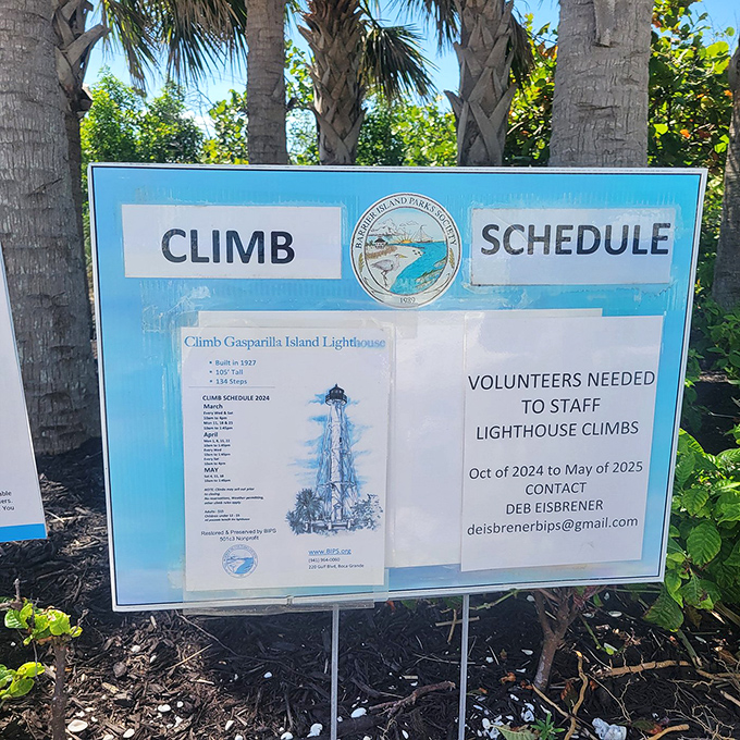 Your chance to channel your inner lighthouse keeper! The climb schedule promises 105 feet of stairs and million-dollar views that no resort can match.