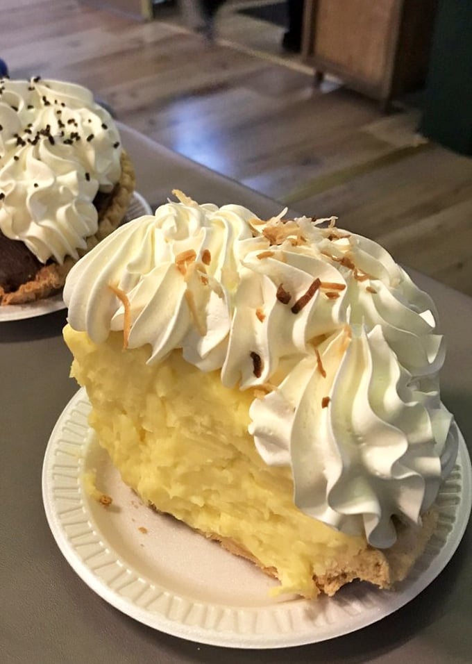 The coconut cream pie doesn't whisper sweet nothings&mdash;it shouts them from a mountain of whipped cream and toasted coconut flakes. Diet plans, beware.