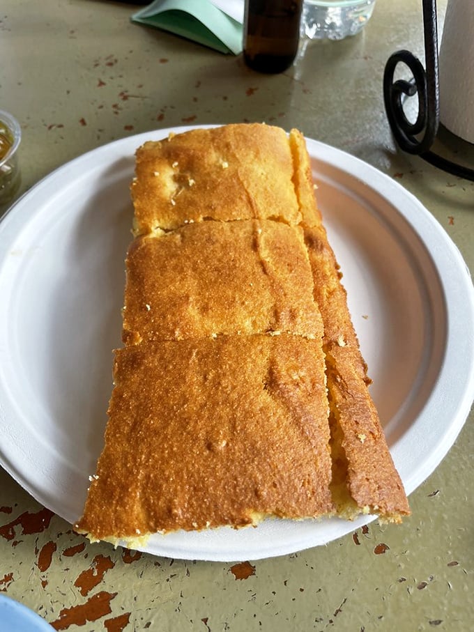 Cornbread so golden and perfect it deserves its own country song. The ideal tool for sopping up every last drop of barbecue sauce.