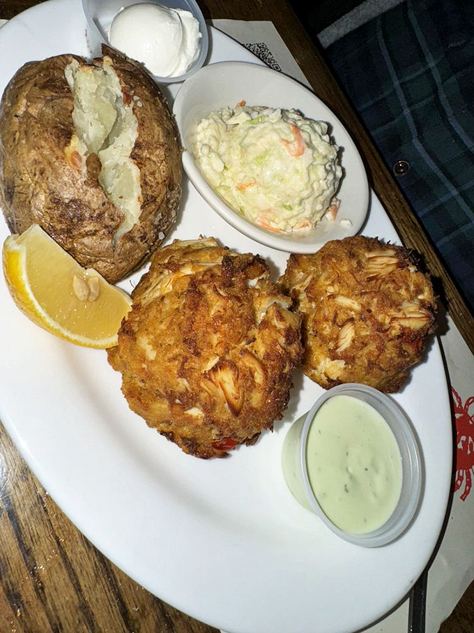 The holy grail of crab cakes&mdash;golden-brown perfection with barely enough binding to hold together chunks of sweet crabmeat that practically sing with freshness.