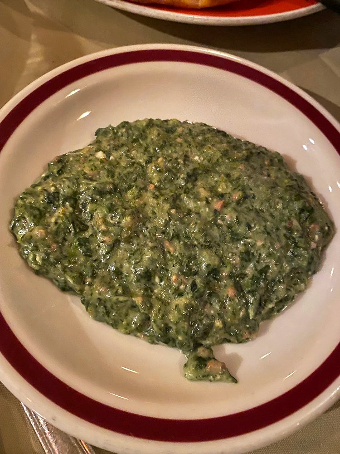 Creamed spinach that Popeye would approve of&mdash;silky, rich, and somehow making you feel virtuous while consuming a day's worth of cream.