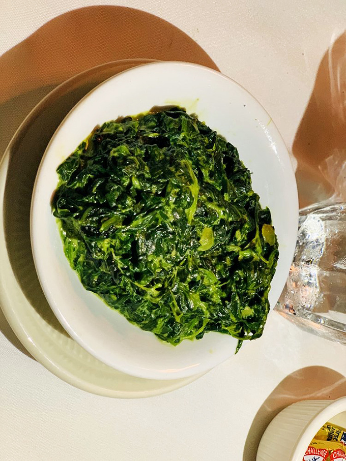 Creamed spinach so decadent it makes you forget you're technically eating vegetables. Popeye would approve of this indulgence.