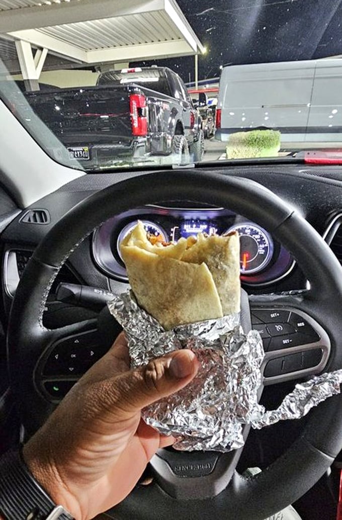 Drive-thru dining at its finest. Some people gamble at tables; the smart ones bet on this burrito and win every time.