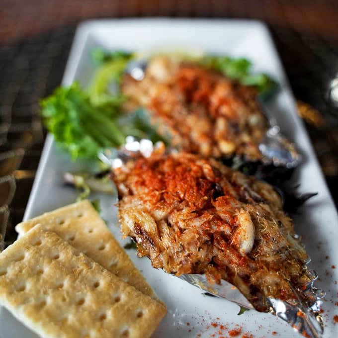Not your grandmother's deviled anything&mdash;unless she was a seafood genius. This crab creation delivers smoky, savory bites alongside humble crackers.