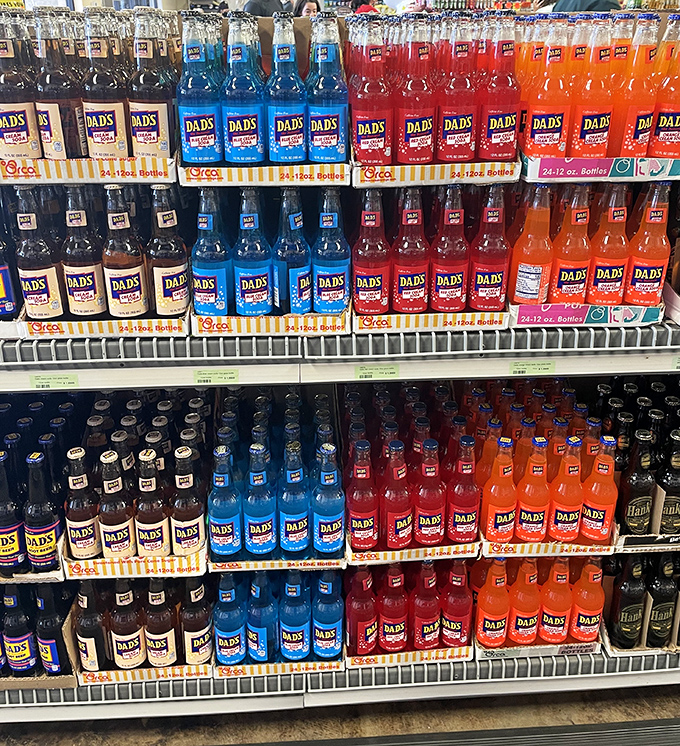 Dad's Root Beer stands at attention like sugary soldiers, ready to transport you back to drive-in movie nights.