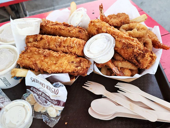 When you can't decide between seafood favorites, why choose? This platter is the Swiss Army knife of ocean delights&mdash;ready to tackle any hunger emergency.