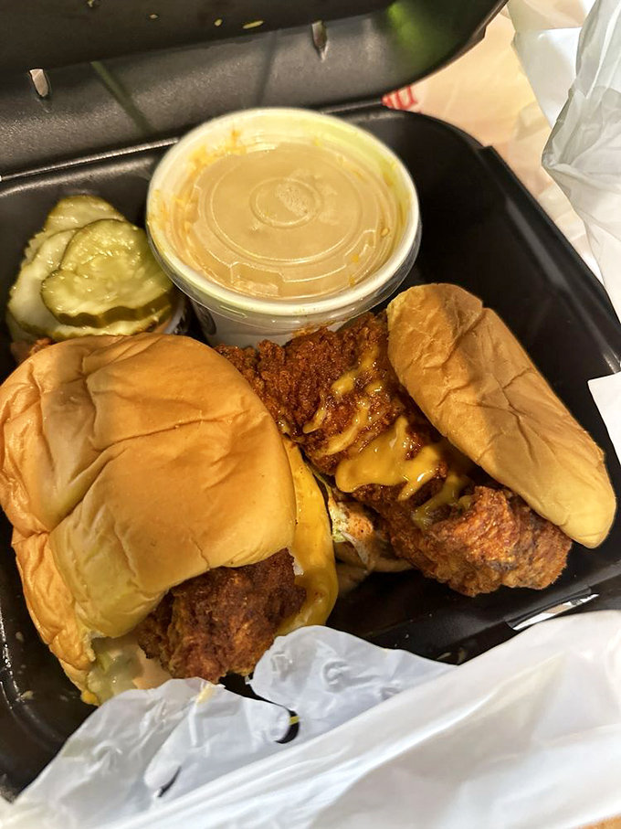 Cheese cascading over crispy chicken between soft buns&mdash;it's the sandwich equivalent of hitting the comfort food lottery.