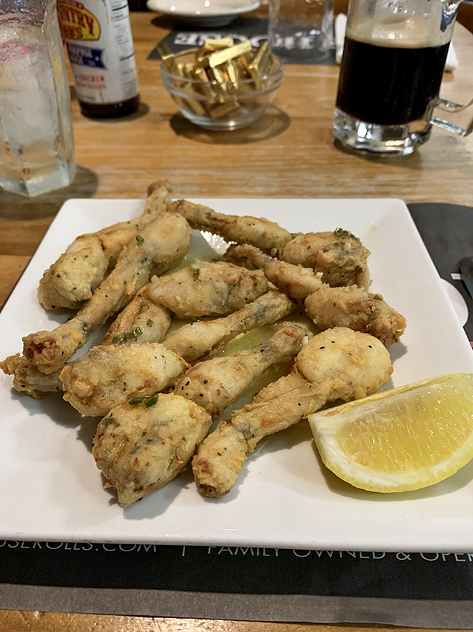 These golden-fried frog legs might make you forget chicken wings ever existed. Crispy, tender, and just waiting for that squeeze of lemon.