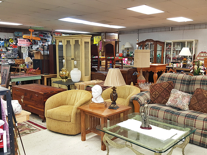 Living room time machine! These vintage sofas have heard decades of family stories and are ready for a few more chapters.