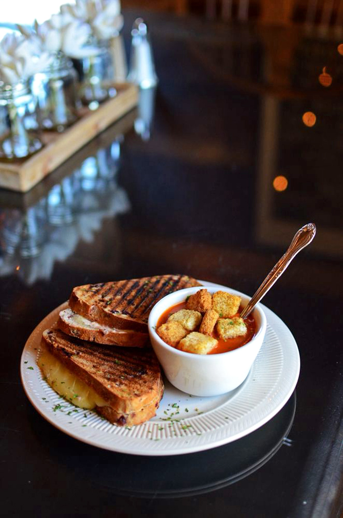 Grilled cheese and tomato soup: the dynamic duo that proves sometimes the simplest combinations create the most satisfying magic.