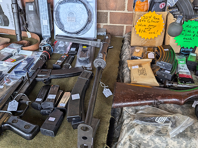 A hunter's corner that would make Elmer Fudd weep with joy. Vintage firearms and outdoor gear await their next adventure.