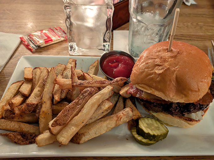 Sometimes civilization's greatest achievement isn't technology but a perfectly executed burger and hand-cut fries. Simple pleasures elevated to art form.