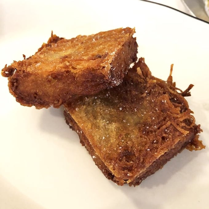 These aren't your average hash browns&mdash;they're golden brown perfection squares. Crispy exterior, tender interior, and worth every delicious calorie.