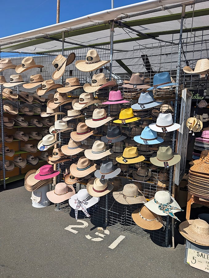 Hat heaven! Every style imaginable stands at attention, ready to protect you from the California sun or just make you look fabulous.