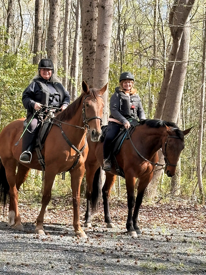 Saddle up for serenity! These trail riders have discovered the perfect antidote to doom-scrolling&mdash;horseback adventures through Smyrna's finest woodland.
