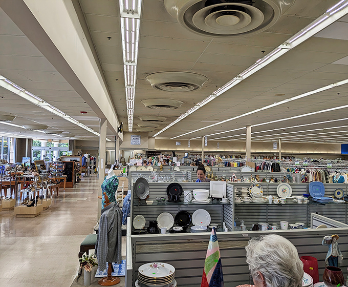 The expansive interior rivals department stores in size but beats them handily in prices, with clearly marked sections for easy navigation.