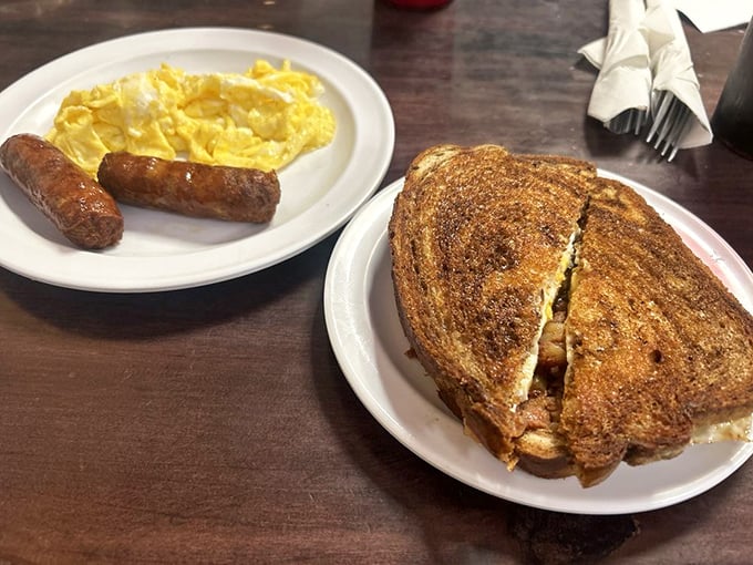 The Irish Dagwood sandwich sits proudly next to eggs and sausage &ndash; breakfast's greatest hits album on a single plate.