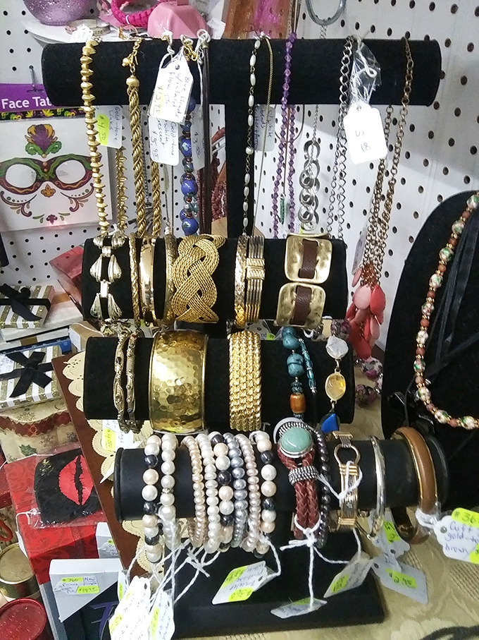 A glittering galaxy of accessories awaits, each bracelet and necklace holding stories from previous lives.