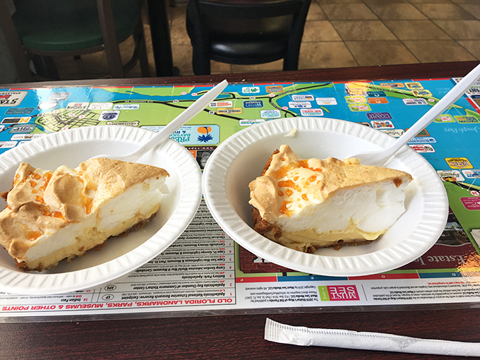 Key lime pie so authentic it should come with its own Florida citizenship. Creamy, tart perfection that makes you want to slap the table.