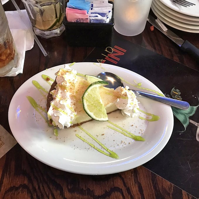 Key lime pie so authentic it could run for Florida state office. That lime wedge is just showing off.