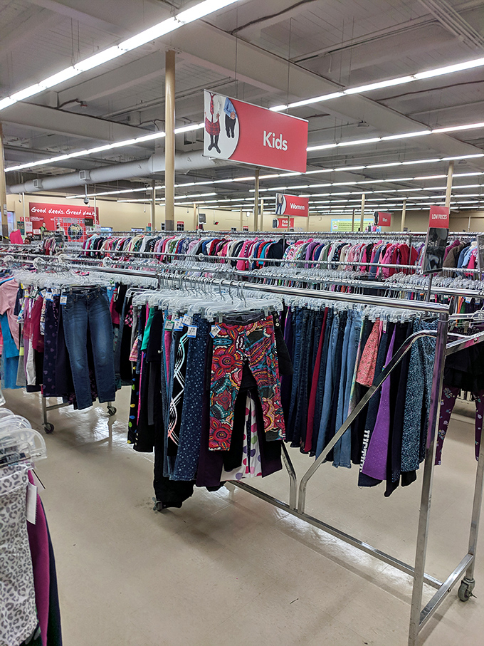 The kids' section: where tiny fashionistas can build a wardrobe for less than the cost of outgrowing one department store outfit.