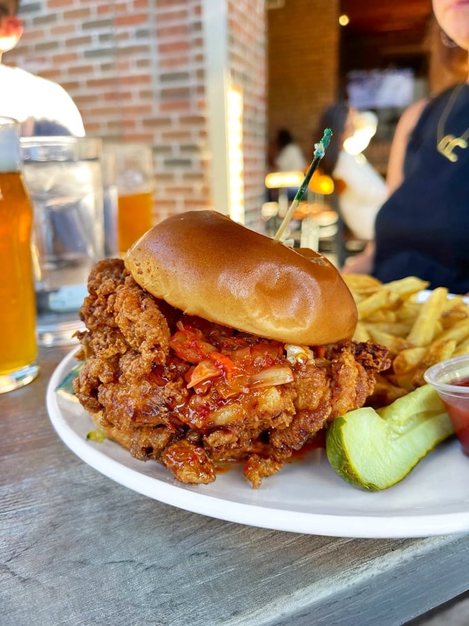 This Korean fried chicken sandwich isn't just a meal, it's an event&mdash;crispy, saucy perfection that makes your standard drive-thru version weep with inadequacy. 