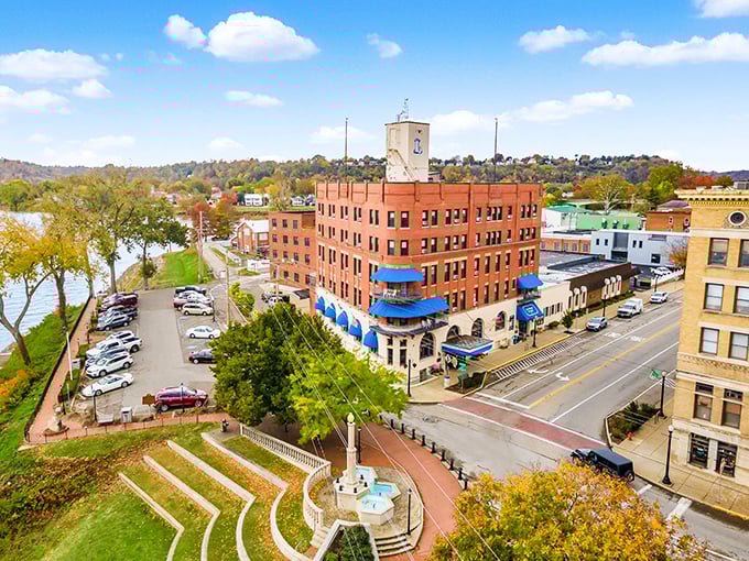 The Lafayette Hotel stands proudly on the riverbank, its brick façade having witnessed more Ohio River stories than Mark Twain himself.