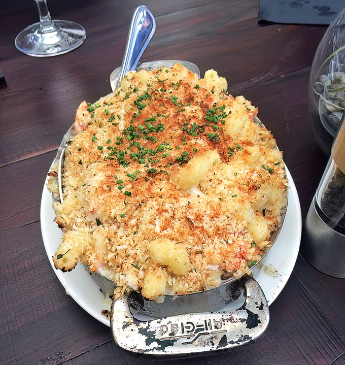 Mac and cheese graduates from childhood comfort to grown-up indulgence with a golden crust that makes breaking through feel like a special occasion.