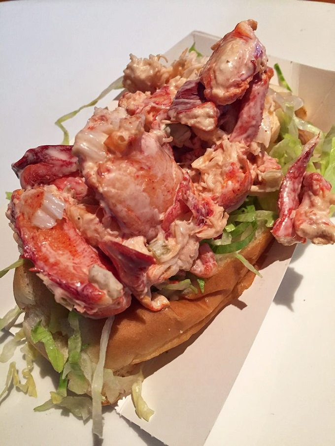 Lobster roll perfection: sweet meat piled so high it's practically showing off. The kind of sandwich that makes you wonder why you ever eat anything else.