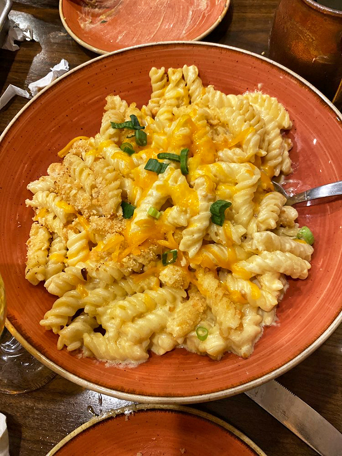 Classic mac and cheese that would make your grandmother simultaneously proud and jealous. Those breadcrumbs add the textural crescendo every bite deserves.