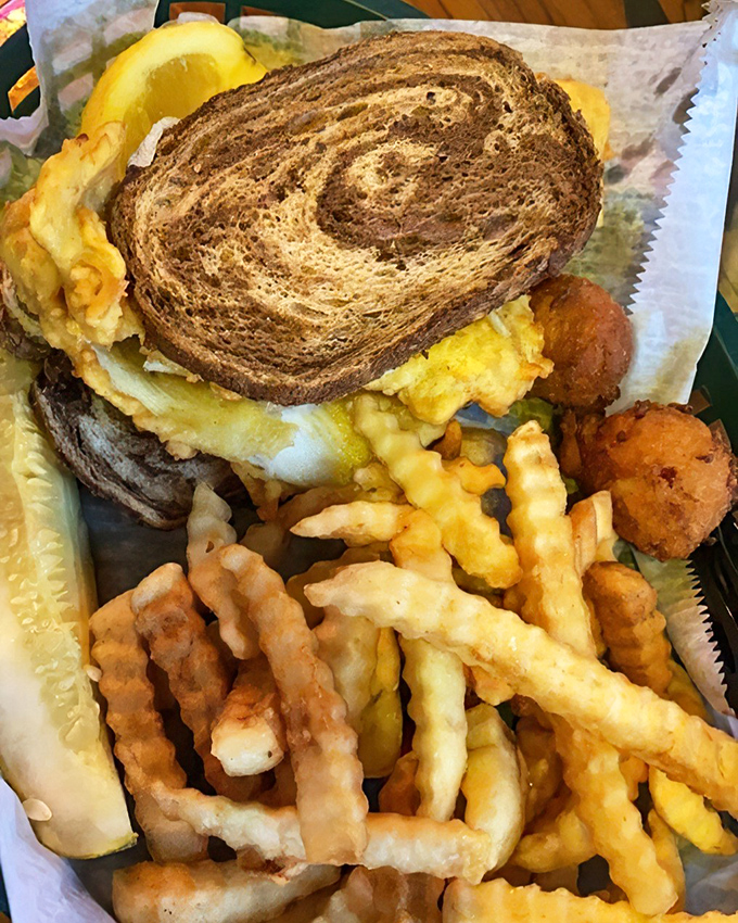 The Mahi Reuben&mdash;where deli meets ocean in a marbled rye love story. Swiss cheese melting over blackened fish is Florida's answer to Manhattan.