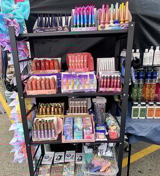 Beauty product heaven where makeup enthusiasts can stock up on everything from unicorn-themed lip gloss to glitter-infused anything. Sparkle responsibly, friends.