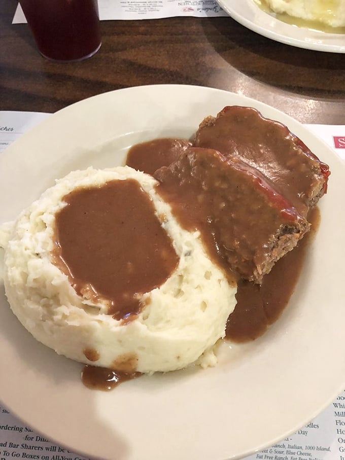 Meatloaf and mashed potatoes swimming in gravy &ndash; what diet plans fear and comfort food dreams are made of. Pure Midwest therapy on a plate.