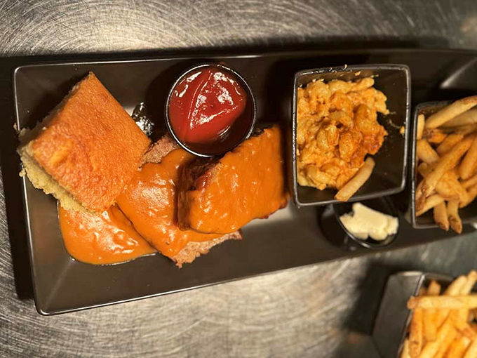 A sandwich that demands to be photographed before eaten – though your patience will last approximately 3.5 seconds once that aroma hits your nose.