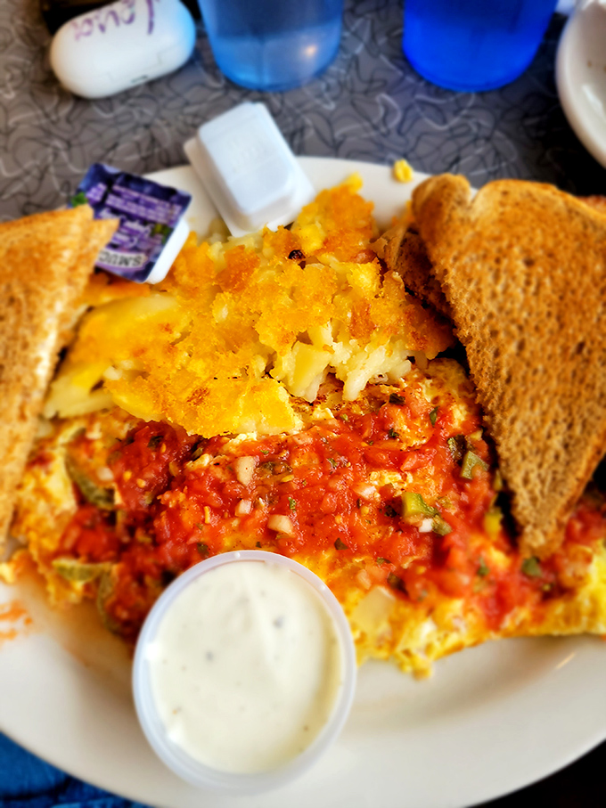 This Mexican omelet doesn't just cross borders&mdash;it demolishes them. The salsa's bringing the heat while those home fries are stealing the show.