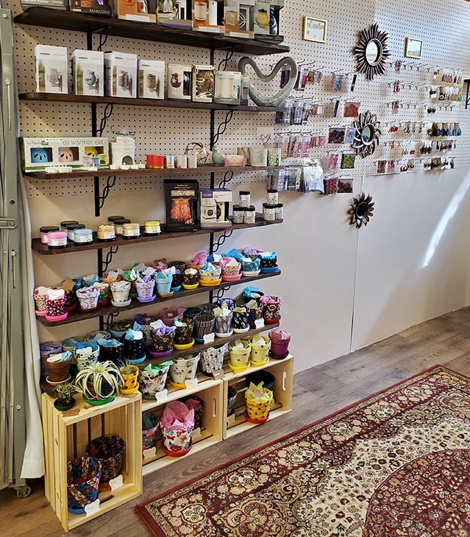 Handcrafted meets whimsical in this artisan display&mdash;each miniature planter tells a story and begs to become someone's next impulse purchase.