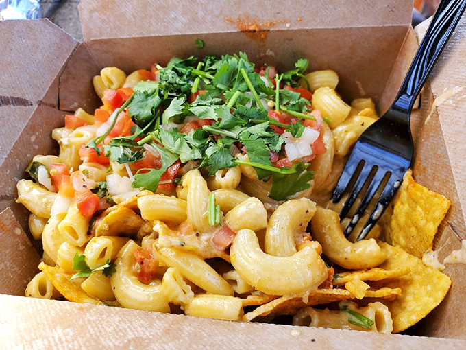 Nacho-ronies: The dish that answers the eternal question, "What if nachos and mac and cheese had a beautiful, cheesy baby?"